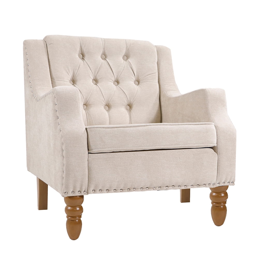 Yesfashion Vintage Accent Chair, Living Room Chair with Button-tufted ...