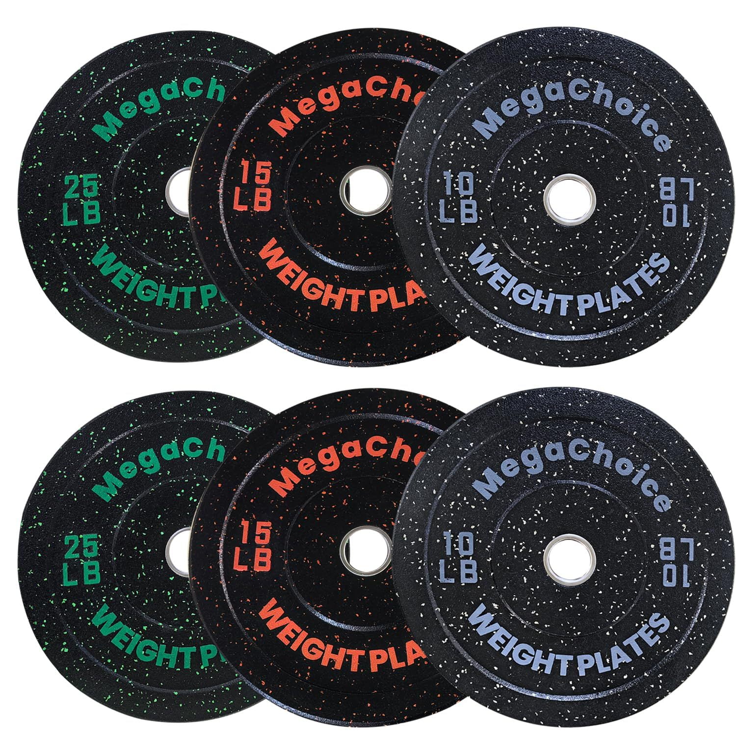 Yeshouse 100LBS Bumper Plate Set (2*10LBS+2*15LBS+2*25LBS), 2 Inch ...