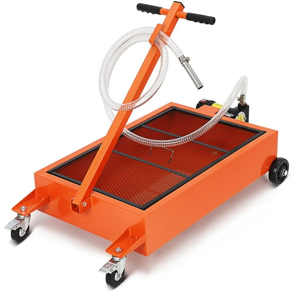 KFFKFF 20-Gallon Low Profile Oil Drain Pan with Electric Pump and 7.2 ...