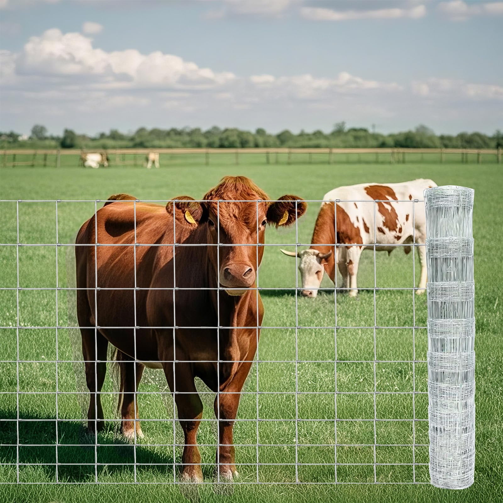 Yeshouse 4Ft x 164Ft Livestock Fence, Galvanized Heavy Duty ...