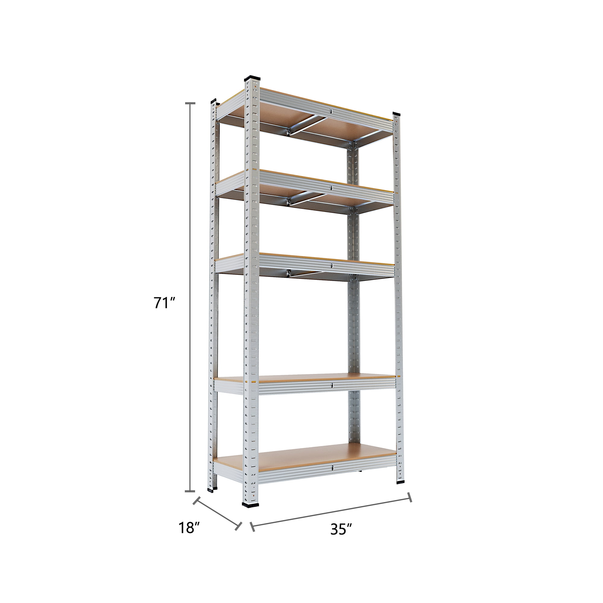 Yeshouse 5-Tier Utility Shelves Metal Garage Shelving Unit Adjustable ...