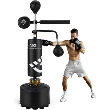 Costway Freestanding Punching Bag with Stand Suction Cup Base 5-layer ...