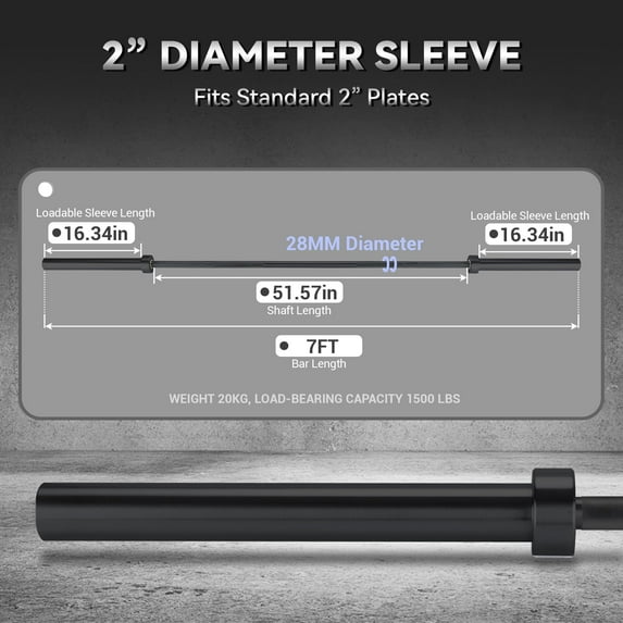 Yeshouse 7Ft Barbell, 45Lb Barbell, 1500Lbs Load Capacity Bench Press ...