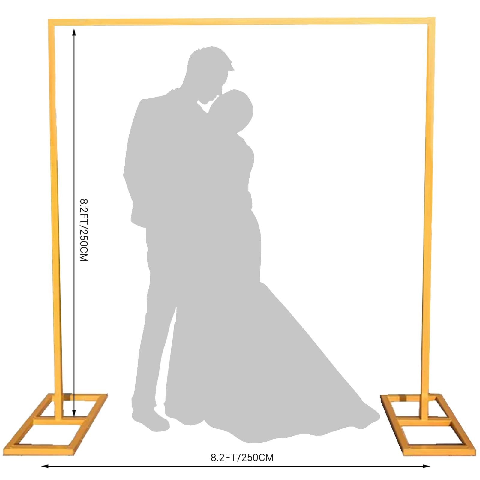 Yeshouse 8FTx8FT Wedding Arch Backdrop Stand Square Metal Rectangular ...