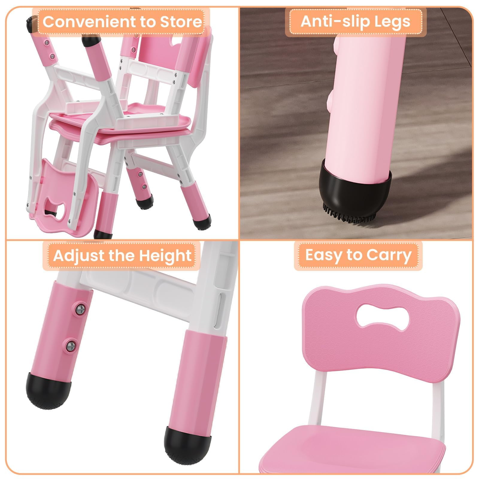 Yeshouse Adjustable Kids Chairs 3-Level Height | Heavy Duty 180LB ...