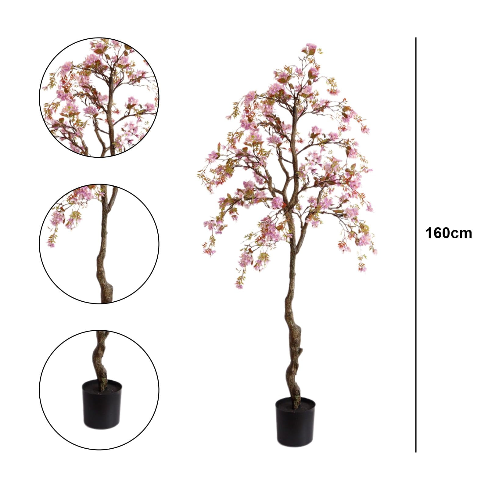 Yeshouse Artificial Begonia Tree, 4.6FT Tall Potted Silk Begonia Flower ...