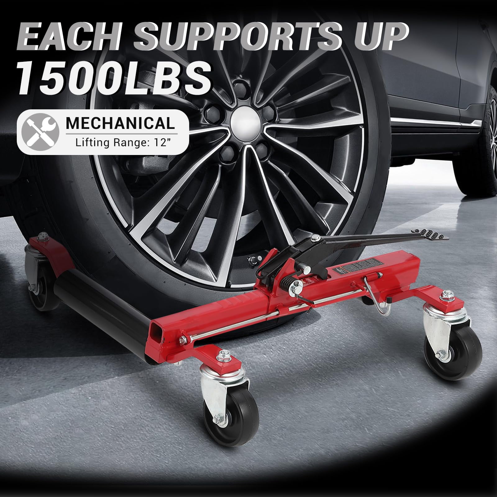 Yeshouse Car Wheel Dolly Tire Jack Set of 2, Mechanical 1,500lbs Car ...
