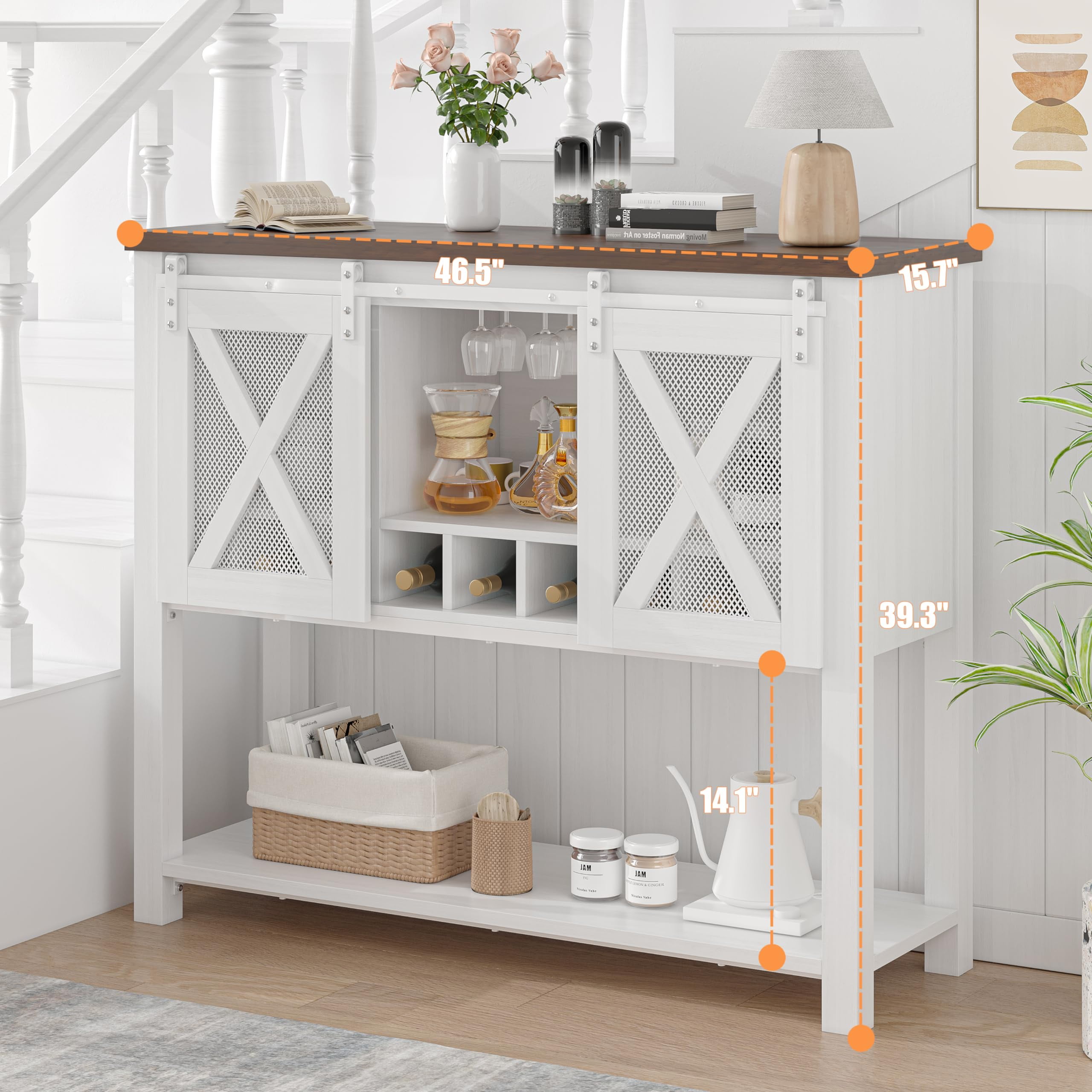 Yeshouse Coffee Bar Cabinet, Console Entryway Table with Storage ...