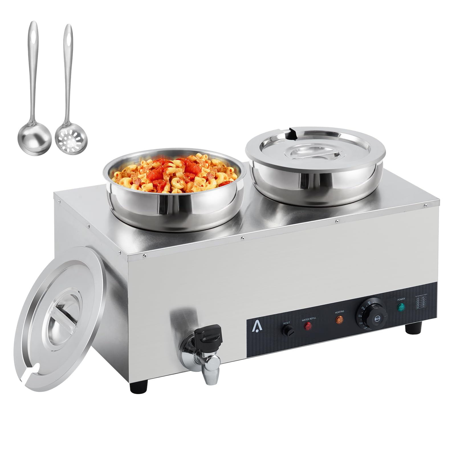 Yeshouse Dual Pot Electric Soup Warmer - 1200W Stainless Steel, Anti ...