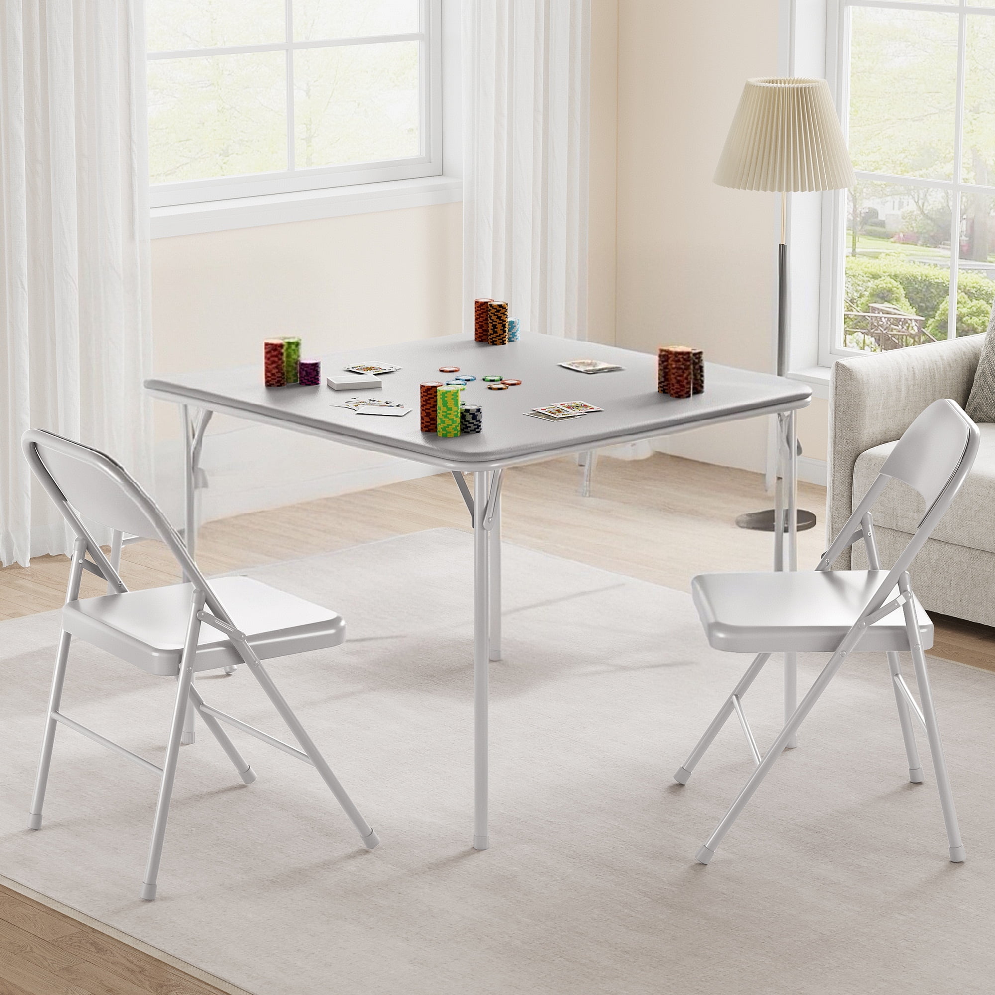 Yeshouse Folding Table and Chair Set of 3, 1 Piece Portable Square ...