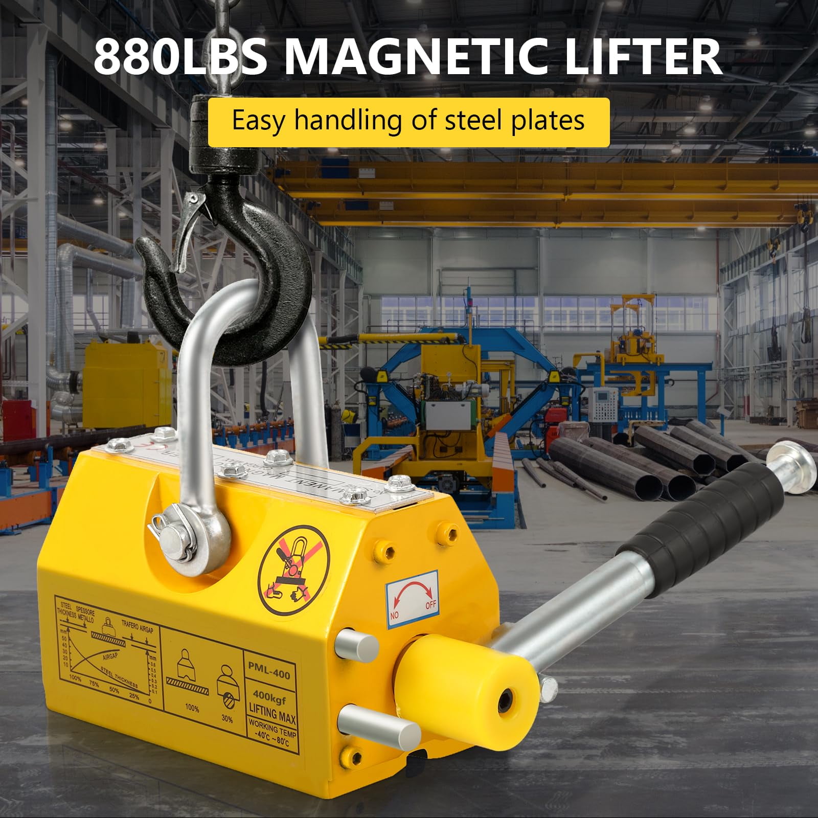 Yeshouse Heavy Duty Lifting Magnet with Release, Permanent Lift Magnets ...