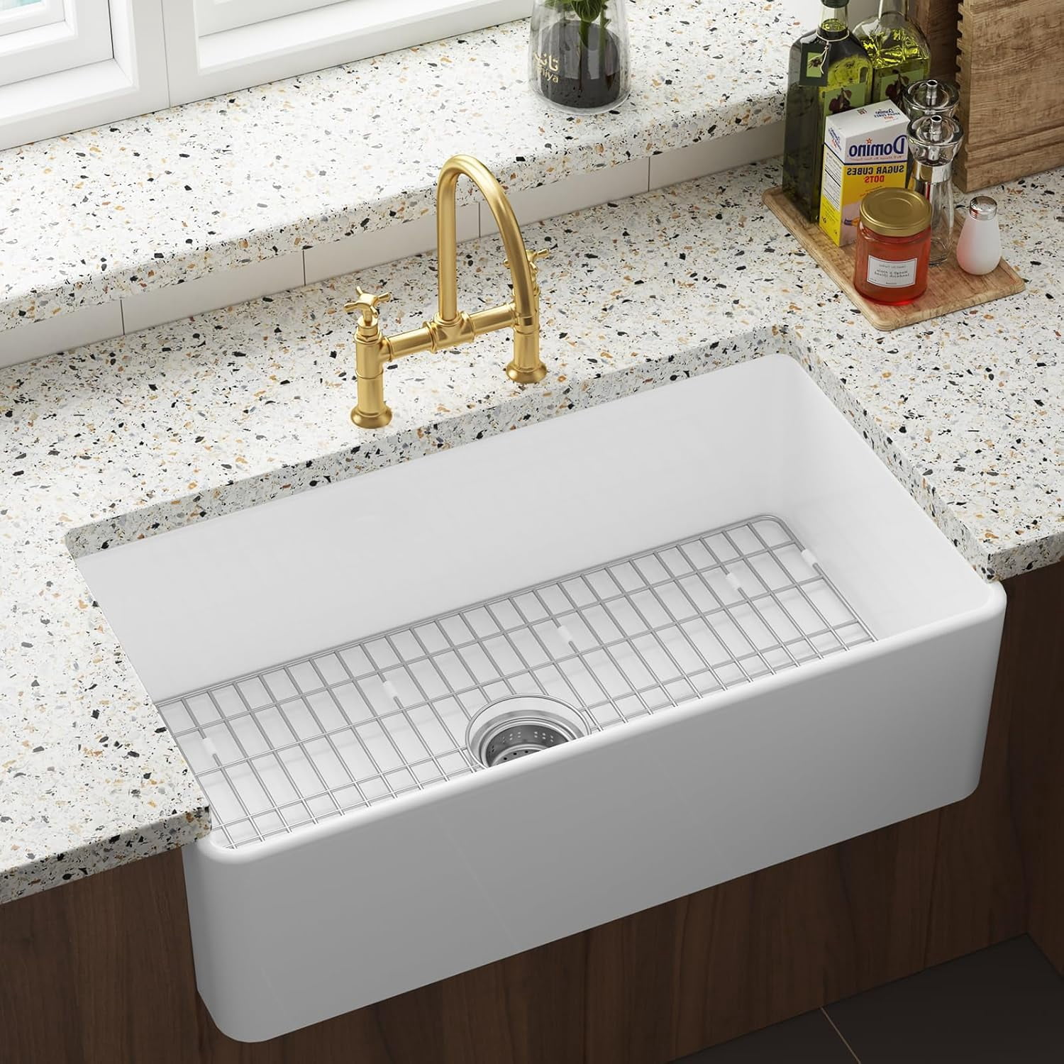 Yeshouse Kitchen Sink,Single Bowl,with Accessories 2 Types,Grid and ...