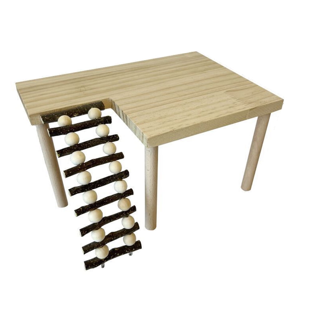 Yeshouse Natural Wooden Platform Stand Shelf for Hamster Golden Bear ...