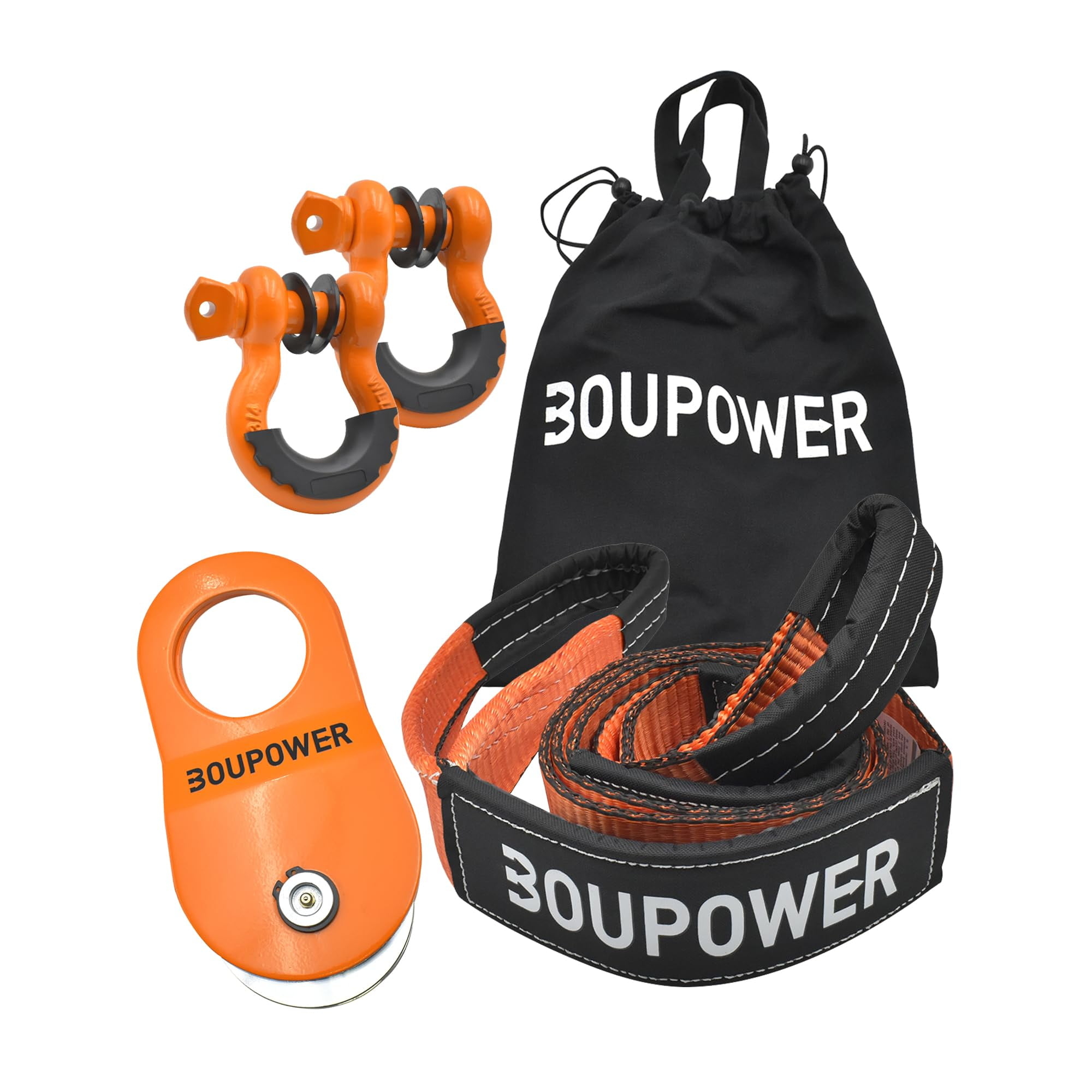 Yeshouse Off Road Winch Accessories - 10T Snatch Block, D Ring Shackles ...