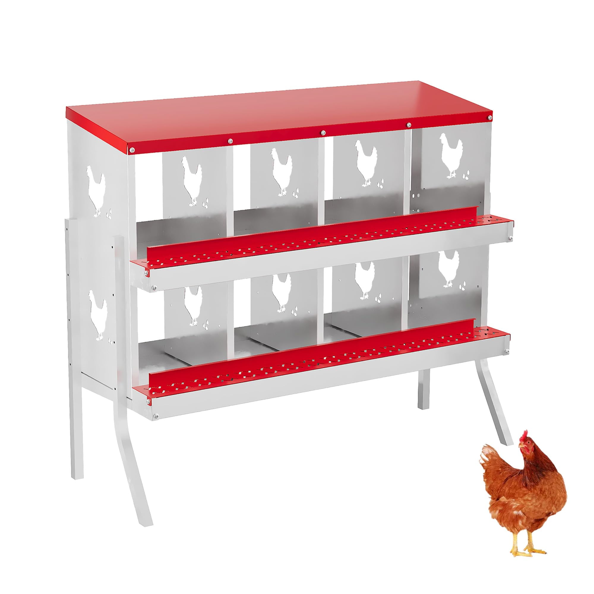 Yeshouse Roll Away Chicken Nest Box, 6/8/10 Section Egg Laying Nesting ...