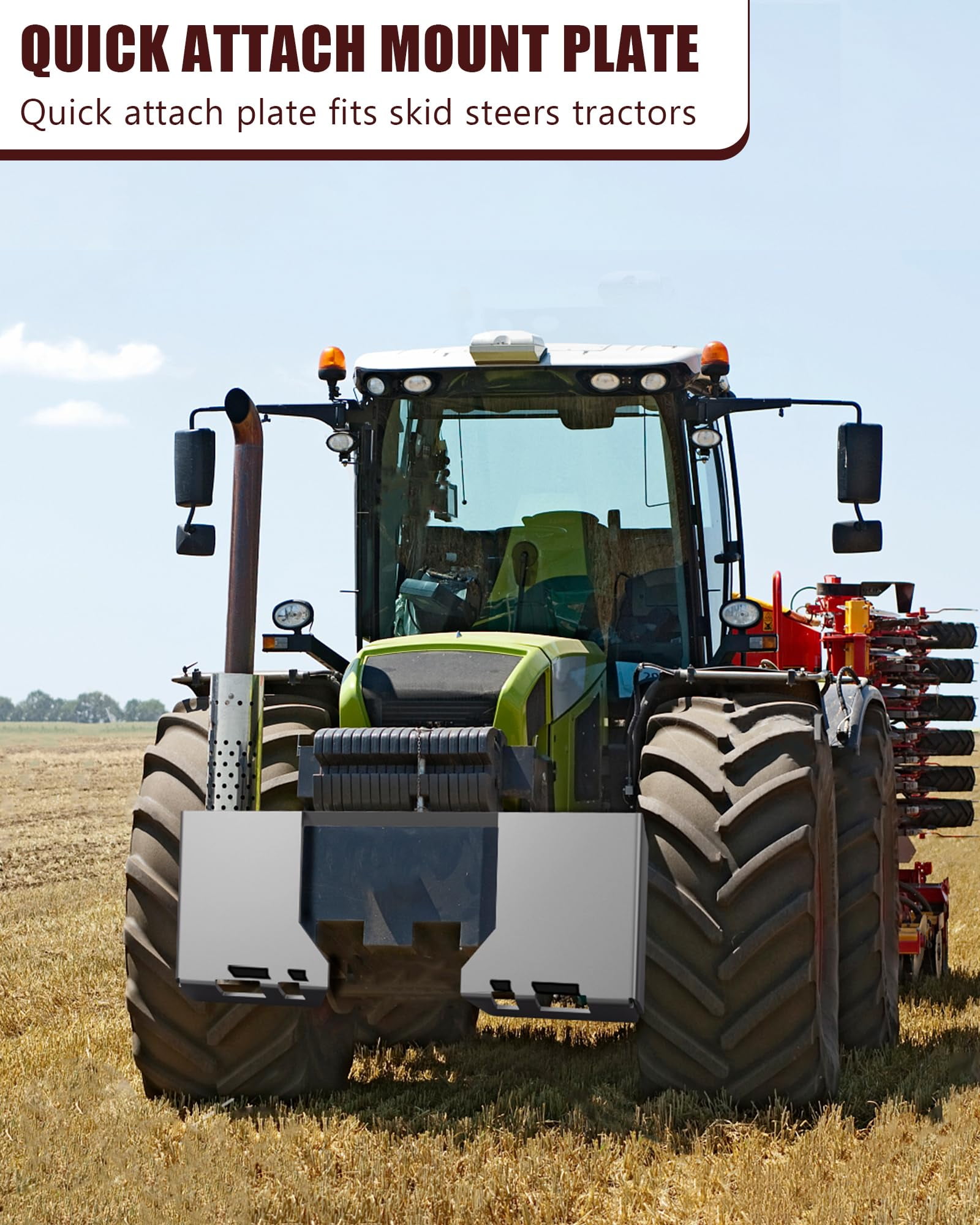 Yeshouse Skid Steer Cut Out Mount Plate, Universal Quick Attach Skid ...