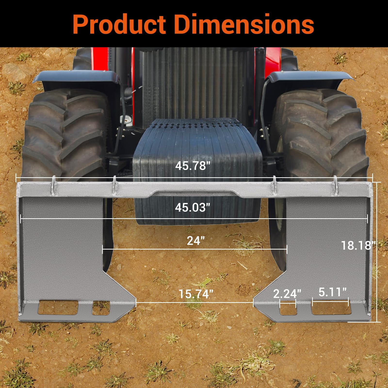 Yeshouse Skid Steer Mount Plate Universal Quick Attach Plate Skid Steer ...
