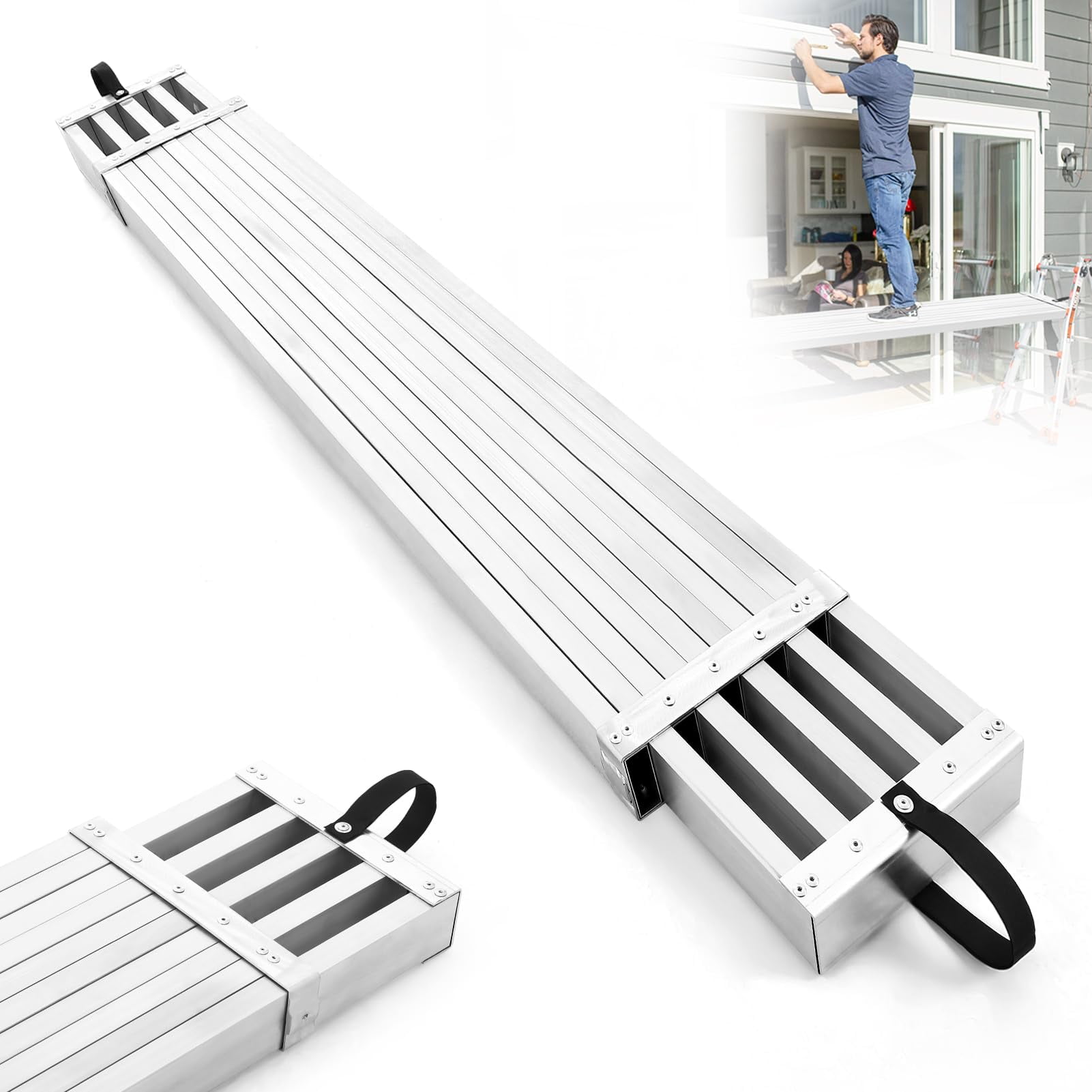 Yeshouse Telescoping Aluminum Work Plank - Scaffold Ladder Accessory ...