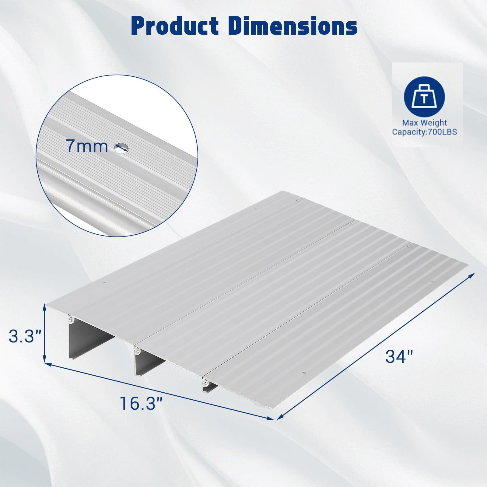Yeshouse Threshold Ramps for Doorways, Rise Aluminum Wheelchair Ramp ...