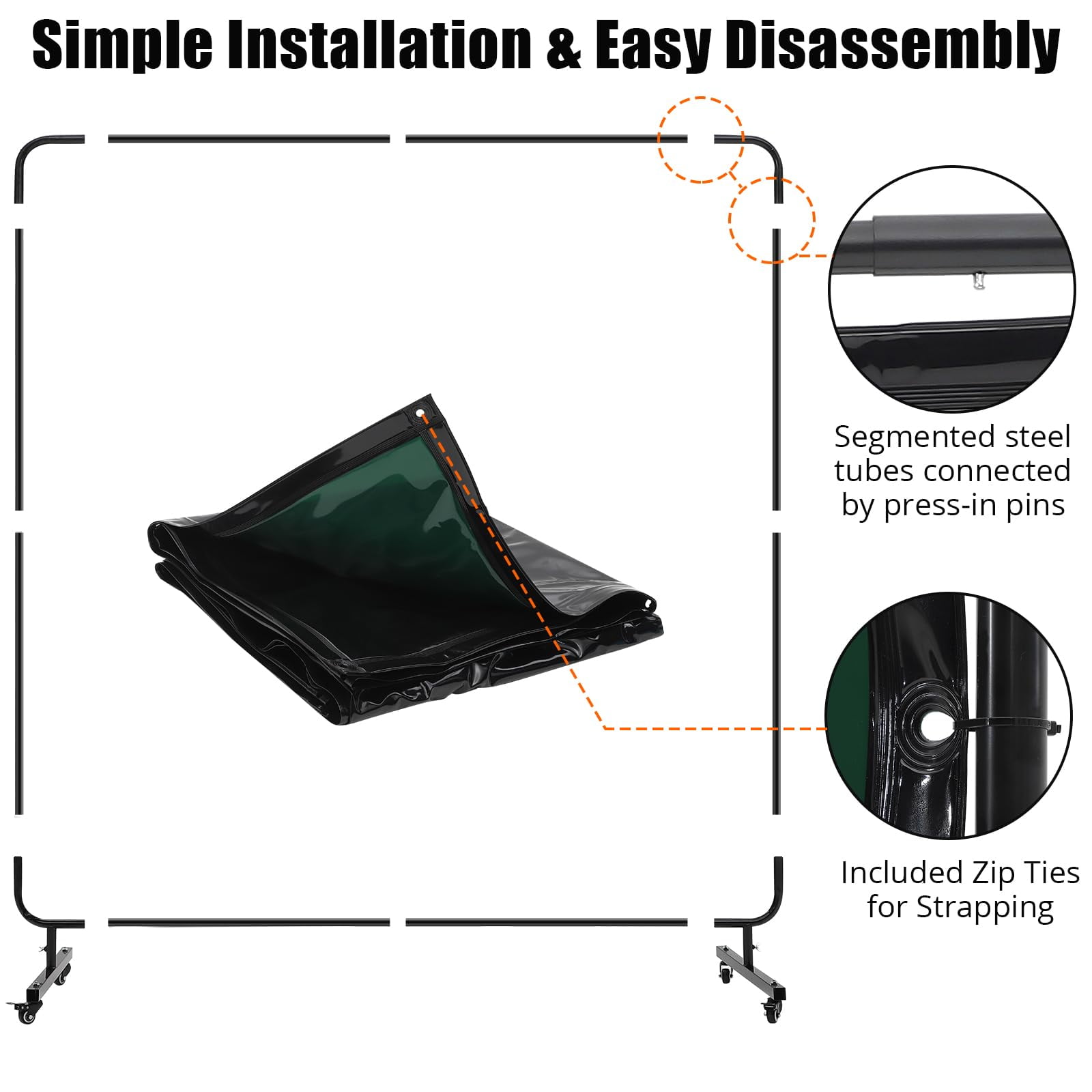 Yeshouse Vinyl Welding Screen with Frame, Flame-Resistant PVC Welding ...