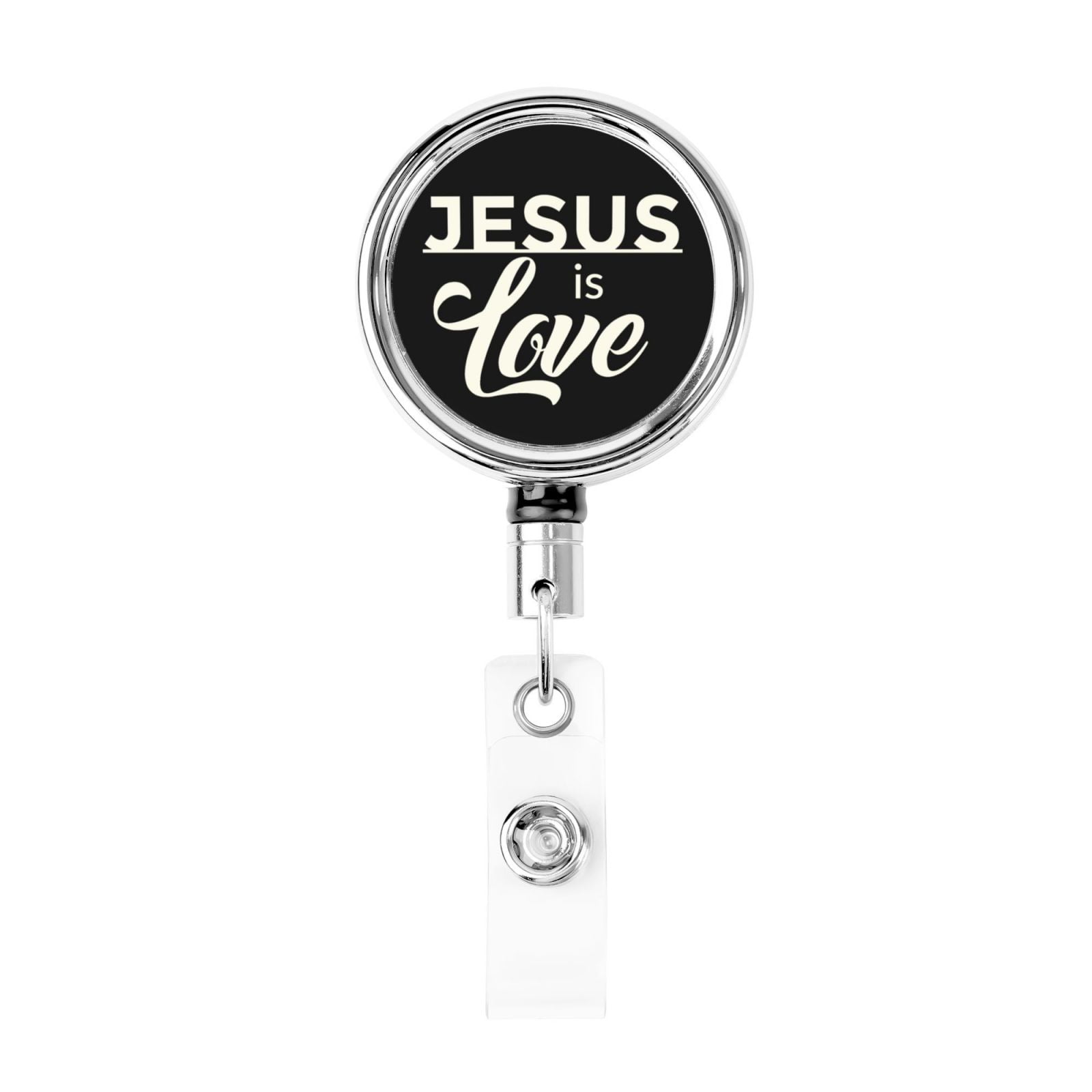 Yeshua Jesus Christian Badge Reel Retractable Badge Holder ID Card ...