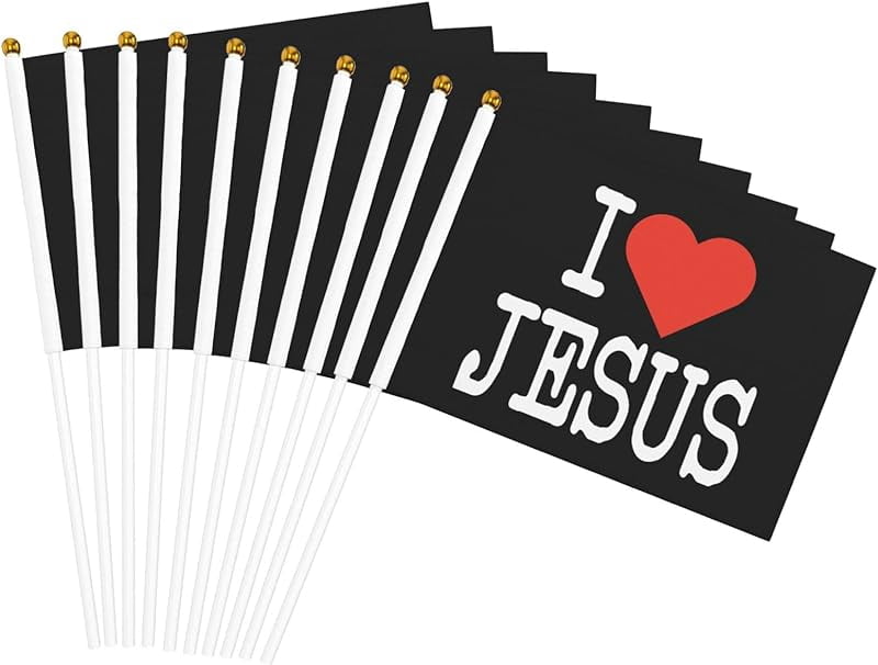 Yeshua Jesus Christian Small Mini Flags Hand Held Flag Decoration For ...