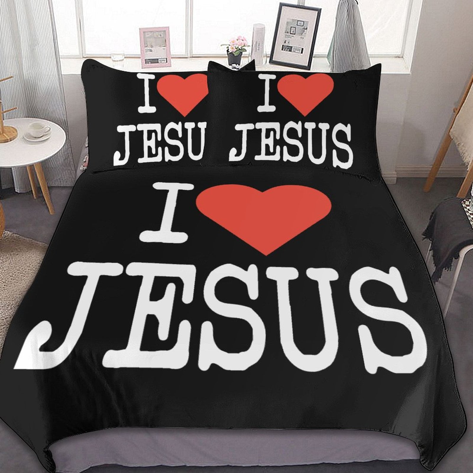 Yeshua Jesus Christian Twin Bedding Sets 3 Piece (1 Quilt Cover, 2 ...