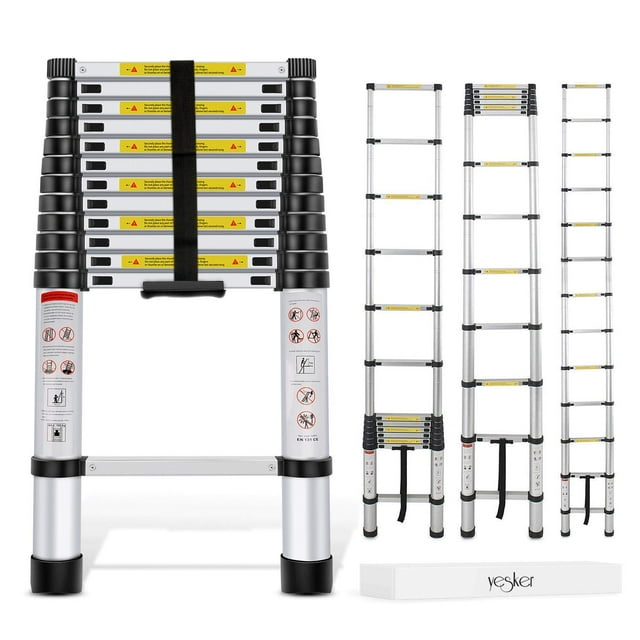 Yesker 12.5ft Telescoping Ladder Aluminum Telescopic Extension Multi ...