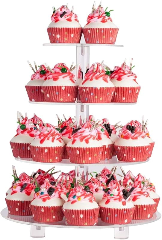 YestBuy 4 Tier Acrylic Cupcake Stand, Premium Cupcake Holder, Acrylic ...