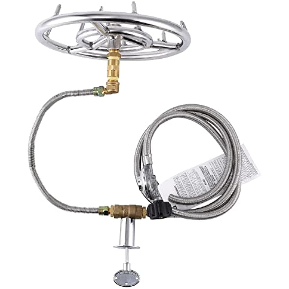 Yesurprise 12" Round Stainless Steel Fire Pit Burner Ring for Natural ...