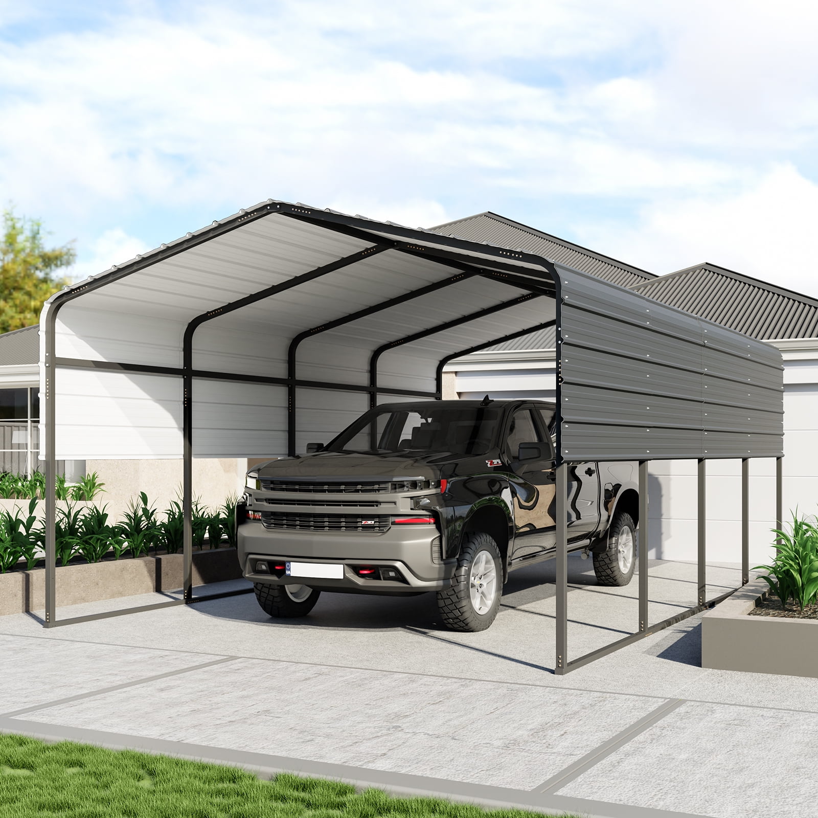 Yesurprise 13x16 FT Metal Carport with Galvanized Steel Roof, Heavy ...