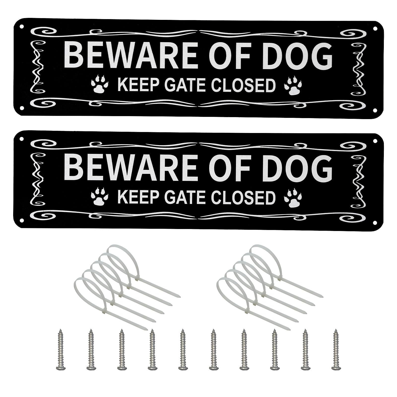 Yesurprise 2 Pack 12x3 Inch BEWARE OF DOG Signs for Fence Reflective ...