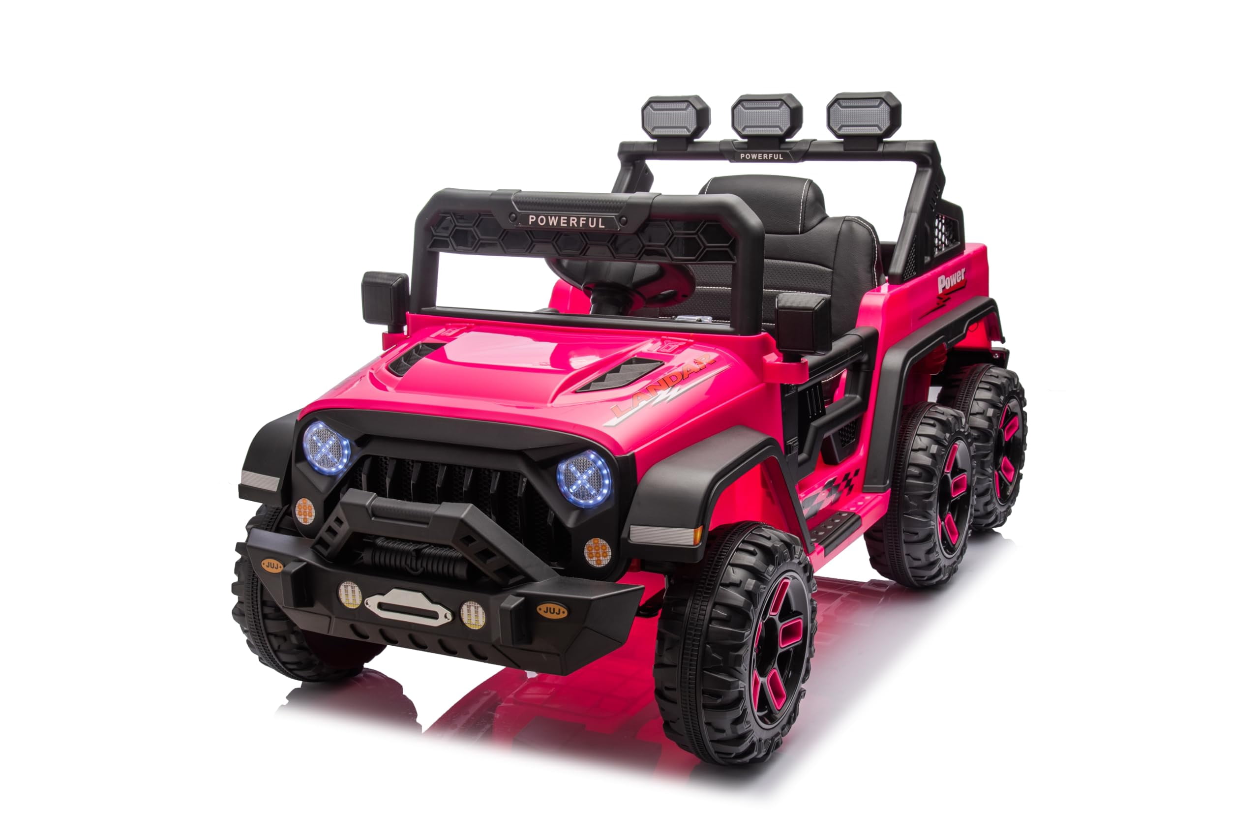 Yesurprise 24V Kids Ride on Car with 6 EVA Wheels, 4WD Battery Powered ...
