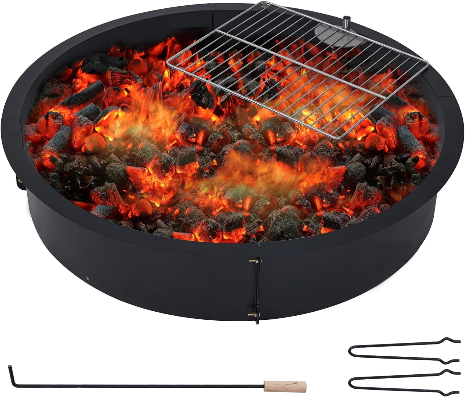 Yesurprise 32" Inner Fire Pit Ring Insert, Heavy Duty Round Steel Liner ...