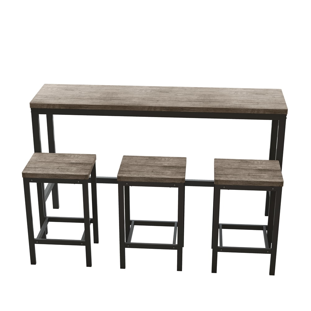 Yesurprise 4-Piece Bar Table Set, Modern Rectangular Pub Bar Table and ...