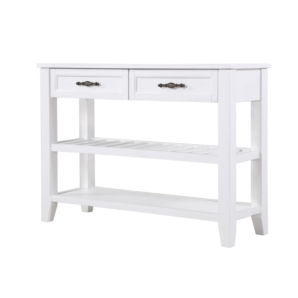Yesurprise 42 Inch Console Table with 2 Storage Drawers, Mid-Century ...