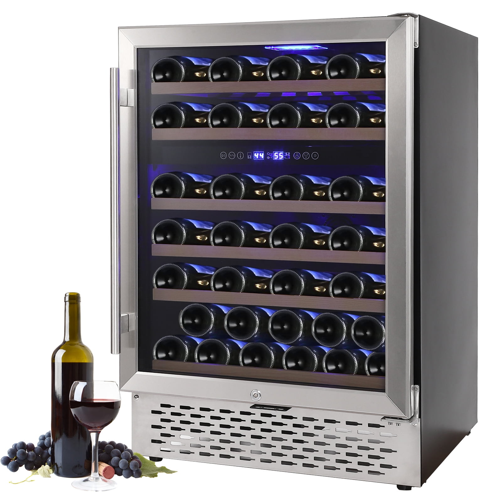 Yesurprise 51 Bottles Wine Cooler Refrigerator Freestanding Compact ...