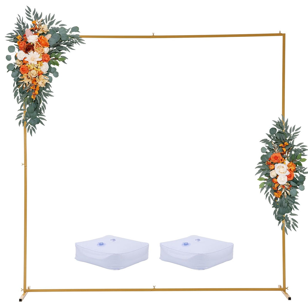 Yesurprise 8.2x8.2FT Square Wedding Arch Backdrop Stand, Gold Iron Pipe ...