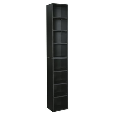 Homfa 2PCs 8-Tier Tall Multimedia Shelf, Adjustable Bookshelf/Bookcase ...