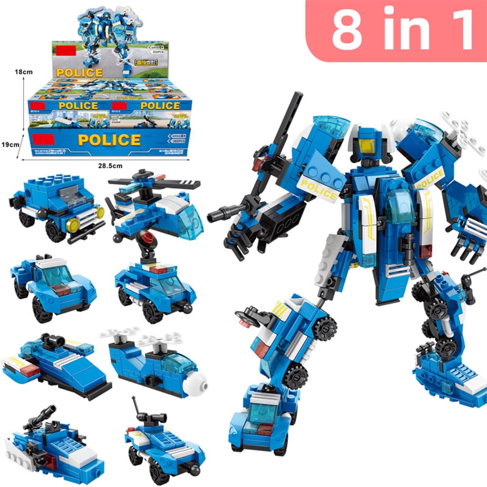Yesurprise 8-in-1 Deformed Robot Building Blocks Toy Small Particles ...