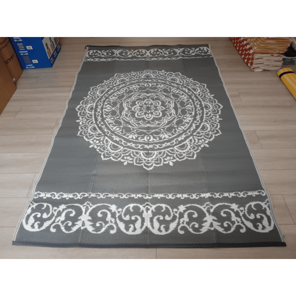 Yesurprise 9*18ft Persian Cyclone Compass Gray Outdoor Carpet - 320gsm ...
