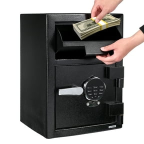 Paragon Safes Electronic Safe Deposit Box with Keypad and 2 Keys (Black ...