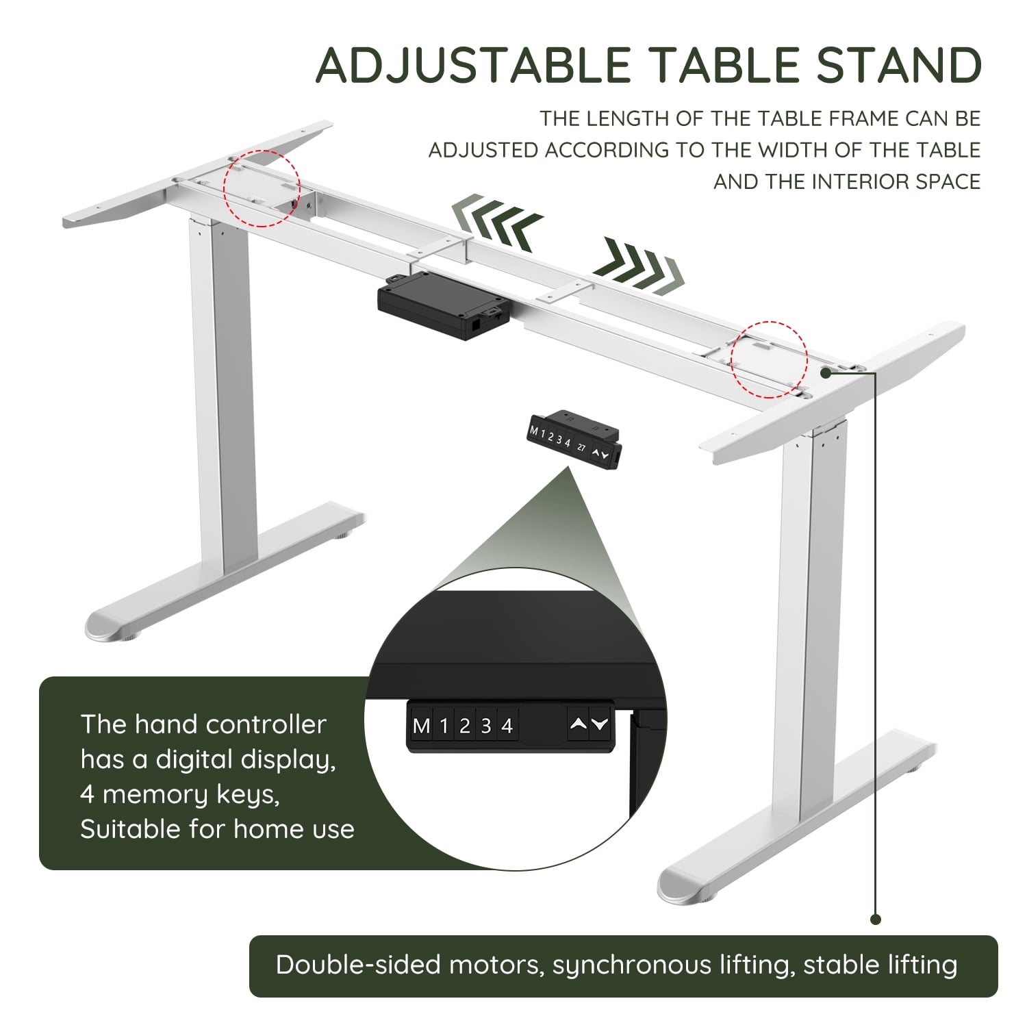 Yesurprise Dual Motor Electric Adjustable Standing Computer Desk with ...