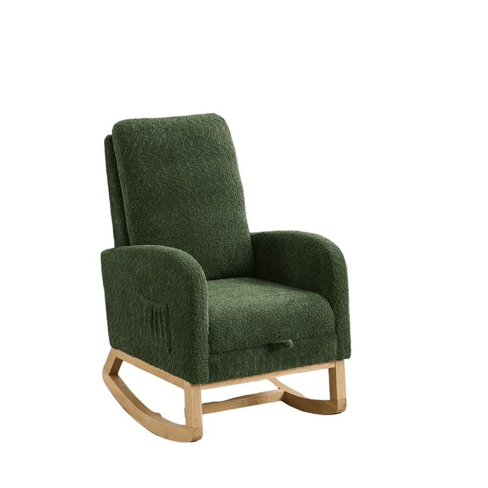 Yesurprise Gliding Rocking Chair with Retractable Footrest & High Back ...