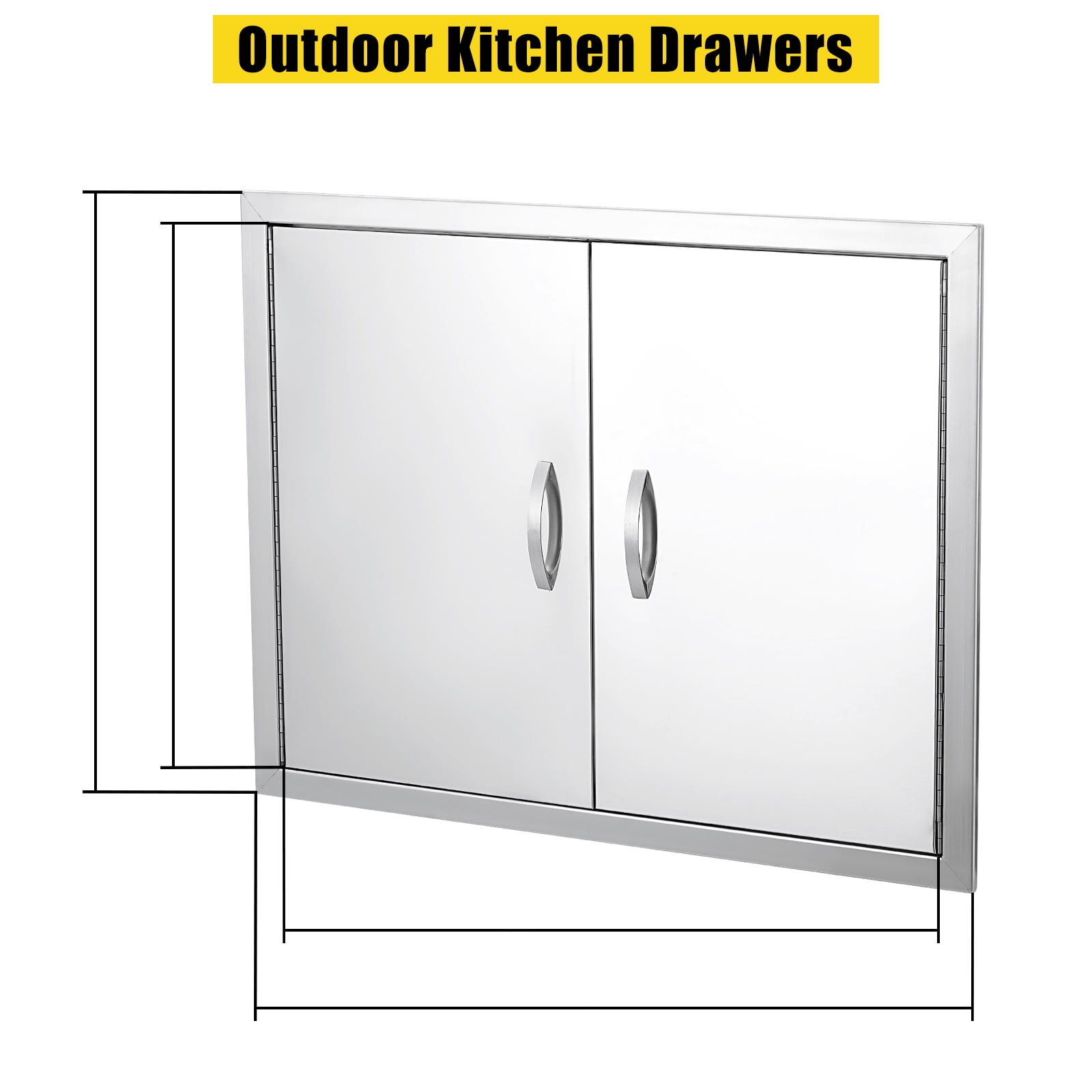 Yesurprise Outdoor Kitchen Door 17"x24" 304 Stainless Steel Single BBQ ...