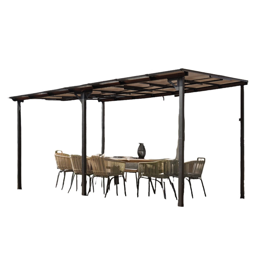 Yesurprise Outdoor Wall Mounted Gazebo with Sun Shade Polycarbonate ...