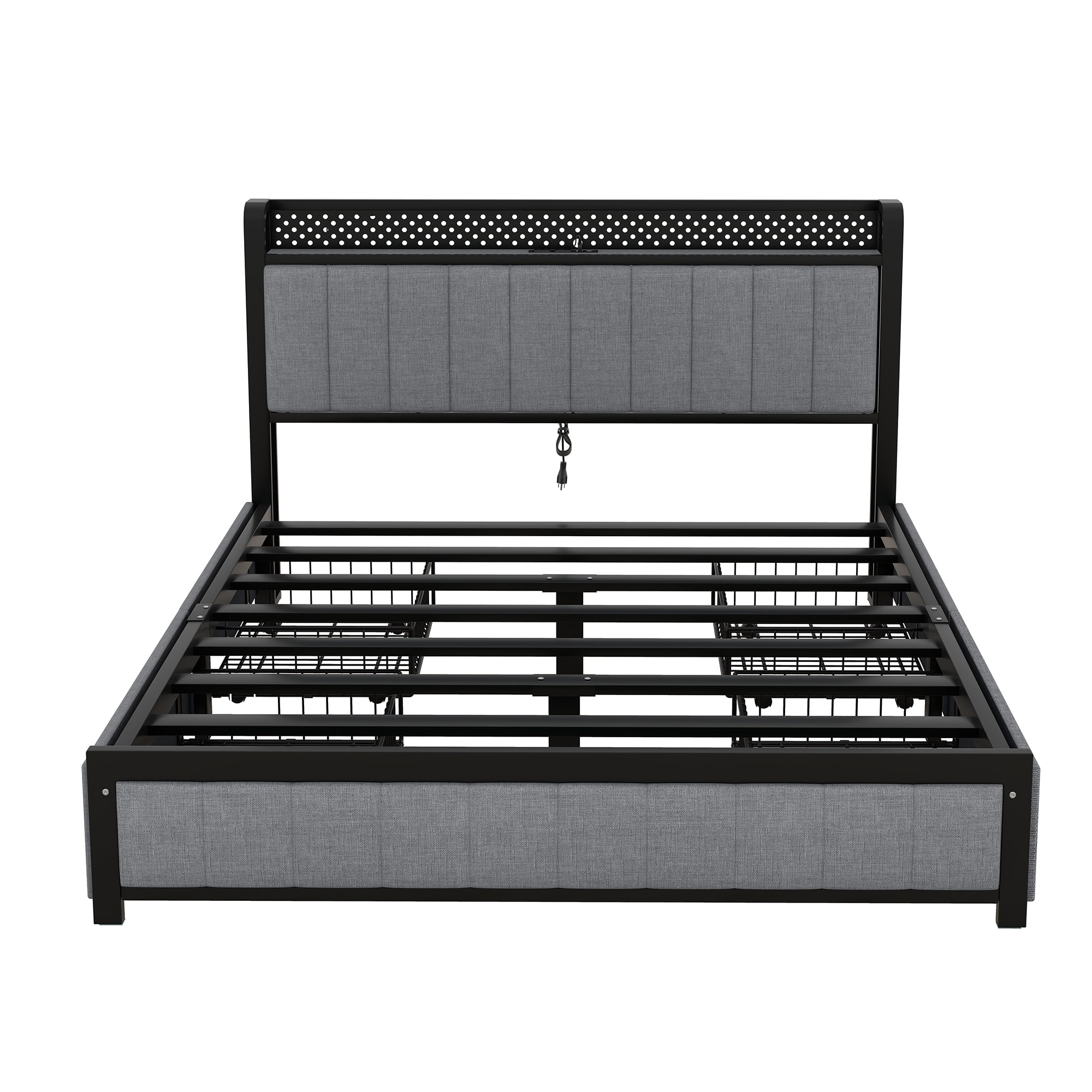 Yesurprise Queen Size Bed Frame Platform Bed Frame with LED Headboard 4 ...