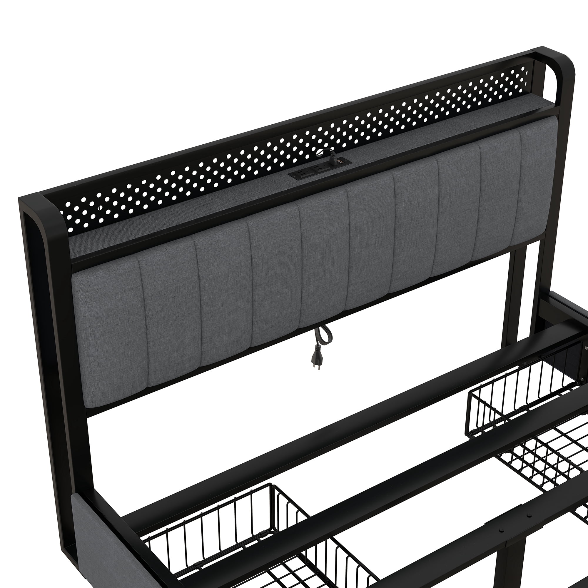 Yesurprise Queen Size Bed Frame Platform Bed Frame with LED Headboard 4 ...