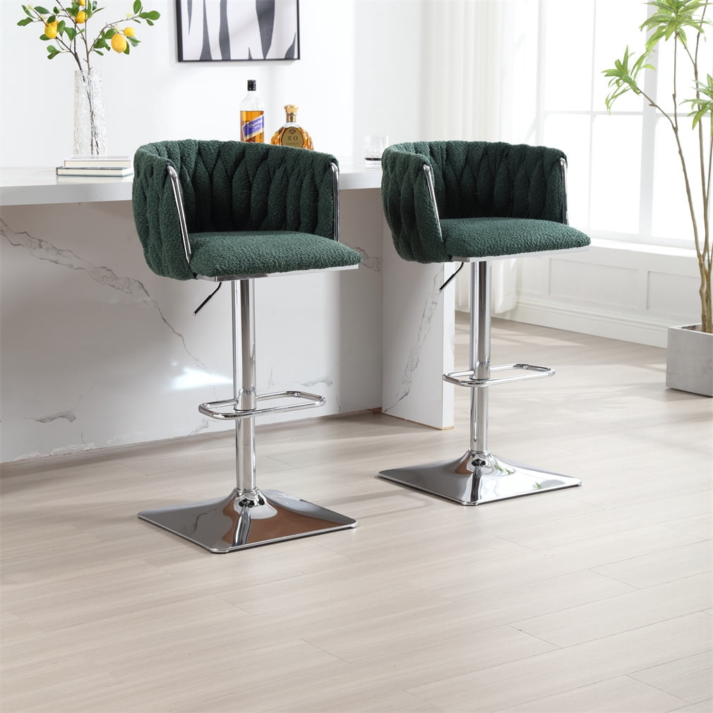 Yesurprise Swivel Bar Chairs Set of 2, Bar Stools with Backrest and ...