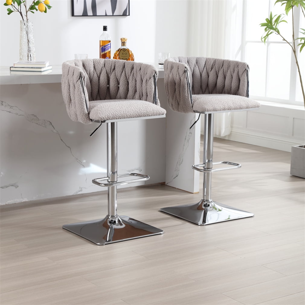 Yesurprise Swivel Bar Chairs Set of 2, Bar Stools with Backrest and ...